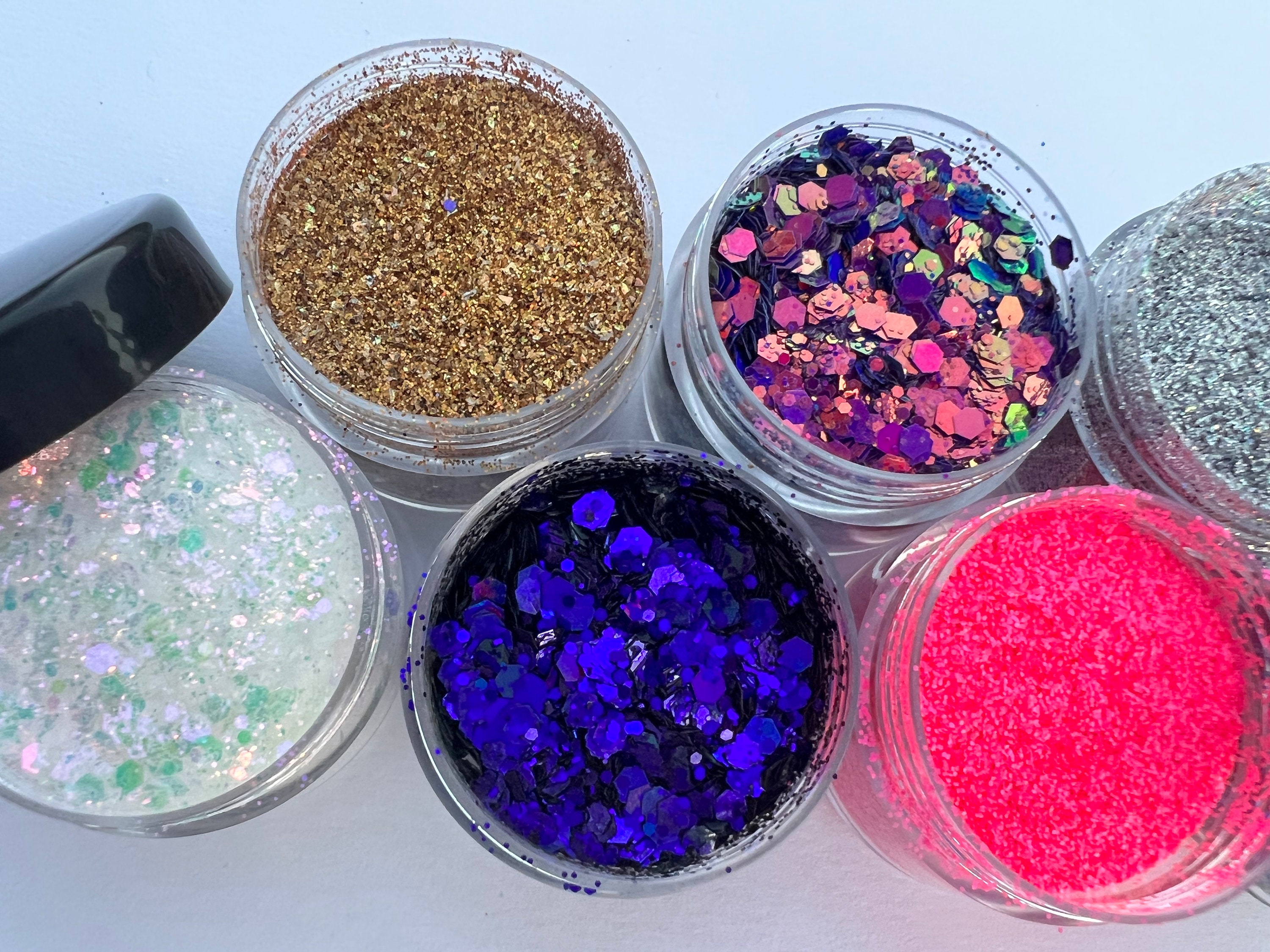 Sample Jars 18gram Fine and Chunky Glitter Mix Color Shifting Chameleon ...