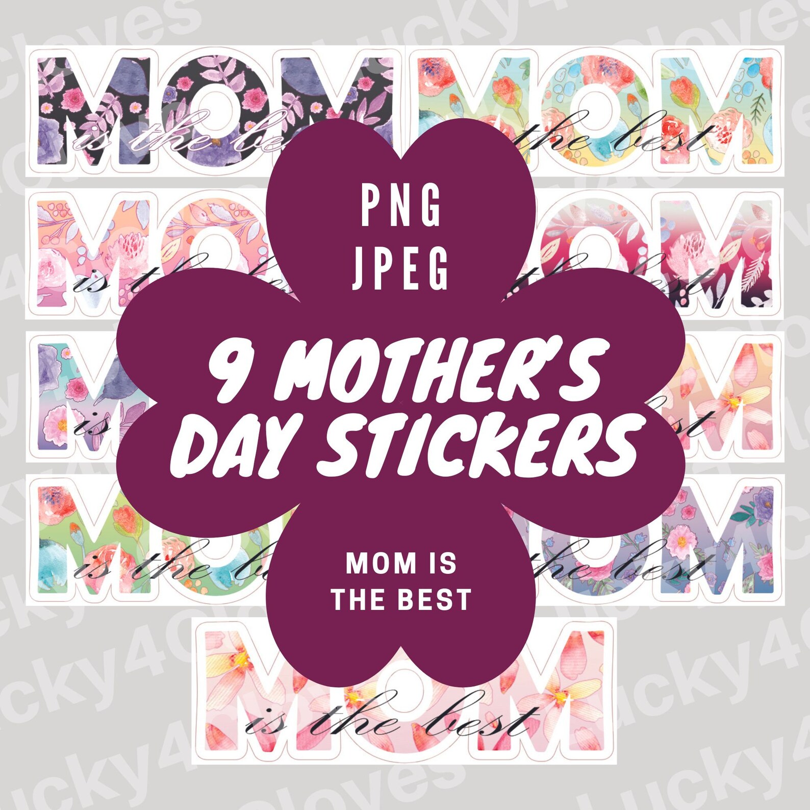 Mom is the Best Digital Printable Stickers | Happy Mother's Day Tags ...