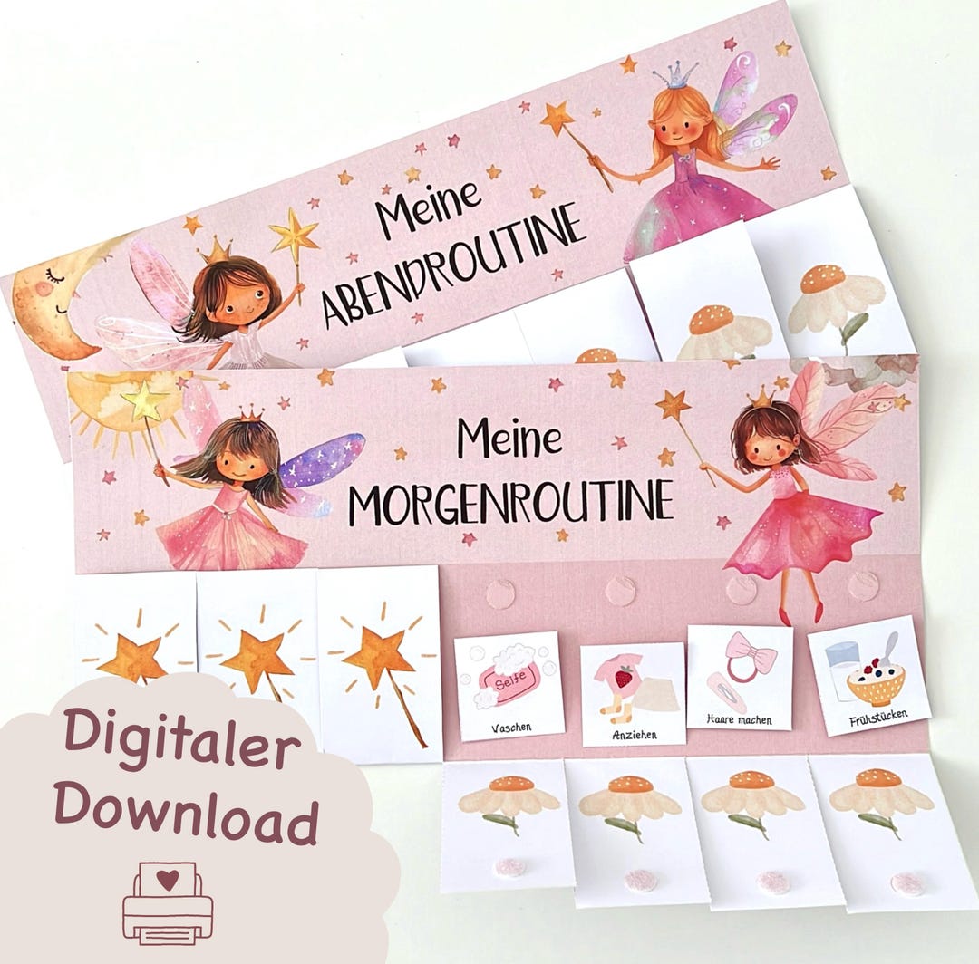 Morning & Evening Routine for Children Fairy, Routine Plan for Children ...