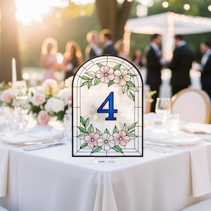 Stained Glass Table Numbers - 30 Event Signs in 3 Unique Styles, Unique ...