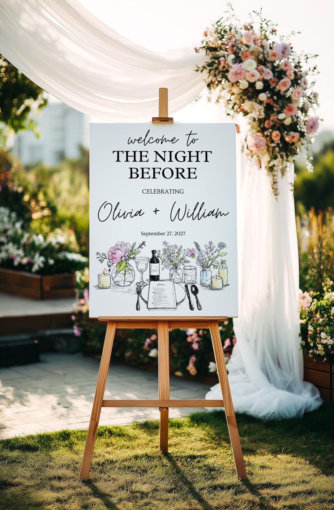 The Night Before Welcome Sign Template - Editable Rehearsal Dinner Sign ...