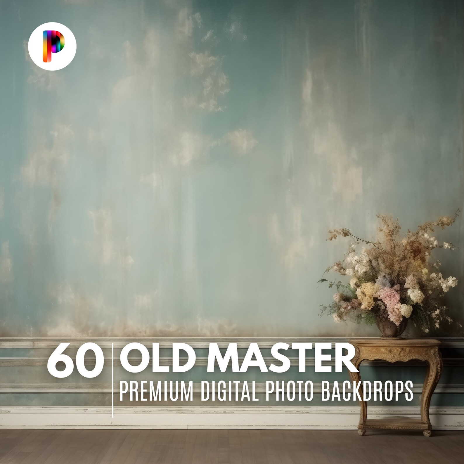 60 Old Master Digital Backdrops, Vintage Studio Background, Maternity ...