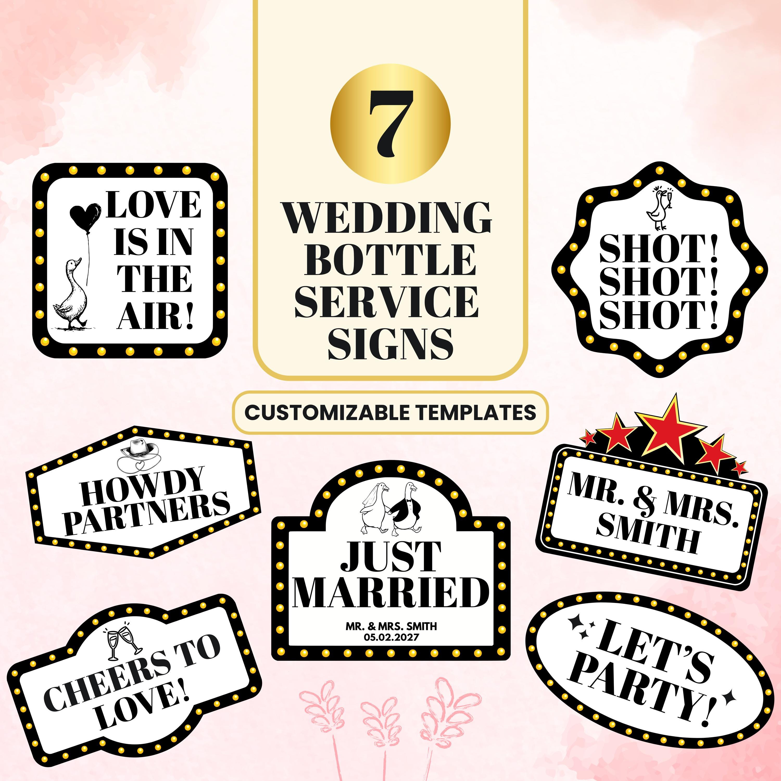 Wedding Bottle Service Sign for Wedding - Wedding Entrance Marquee Sign ...