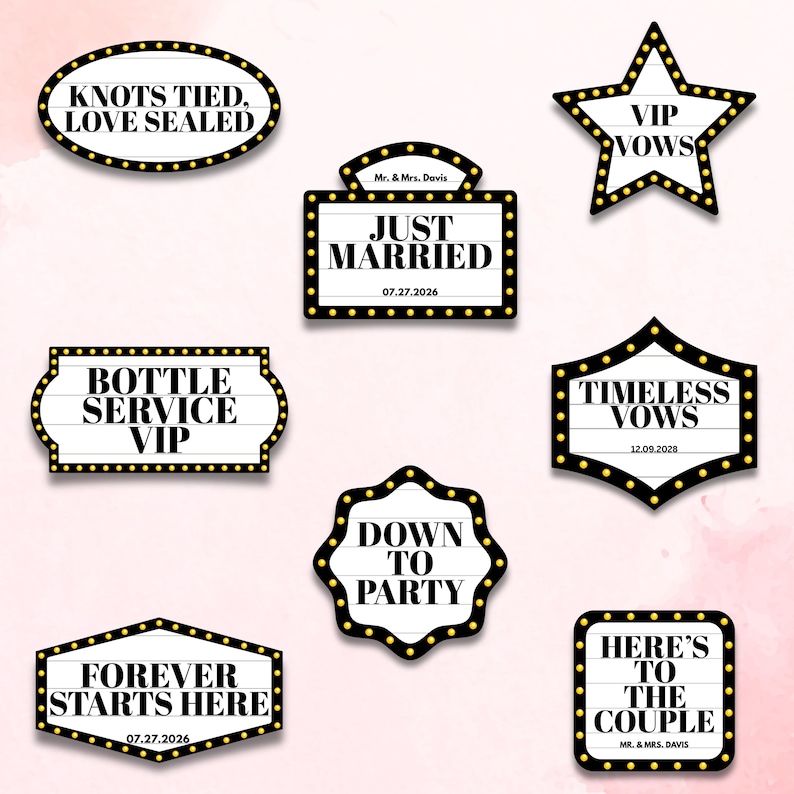 Bottle Service Sign for Wedding - Customizable Marquee VIP Reception ...
