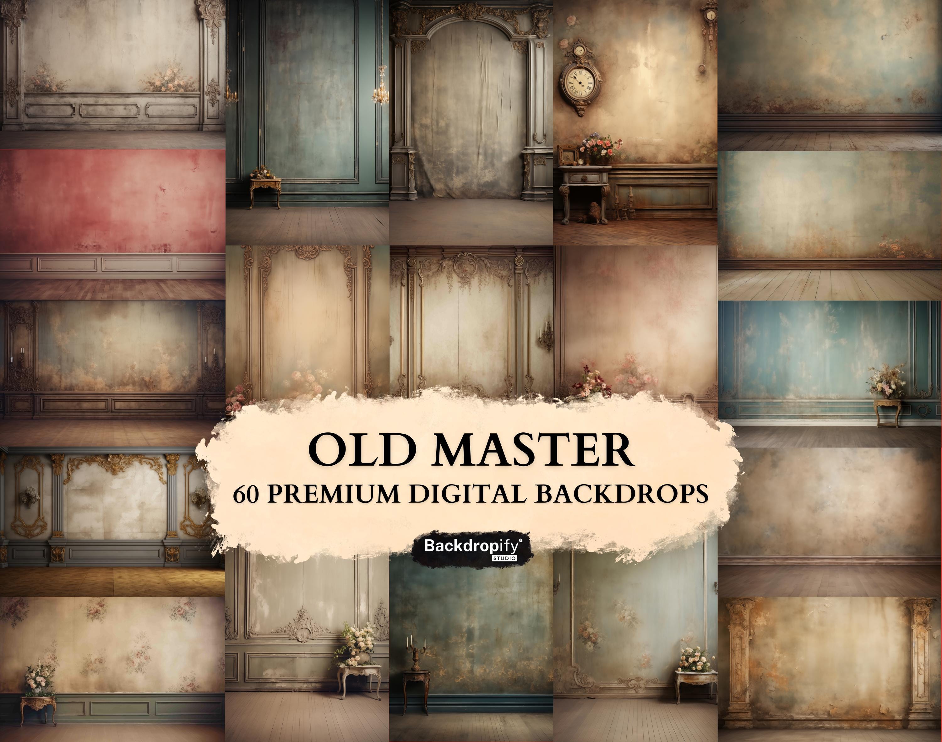 60 Old Master Digital Backdrops, Vintage Studio Background, Maternity ...