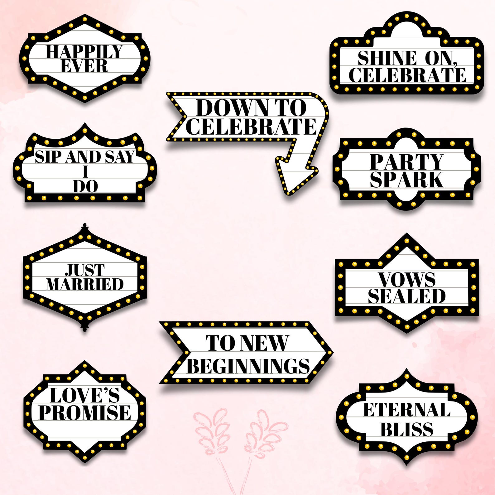 Bottle Service Sign for Wedding - Customizable Marquee VIP Reception ...