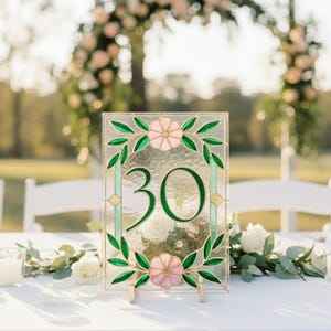 Stained Glass Table Numbers - 30 Event Signs in 3 Unique Styles, Unique ...