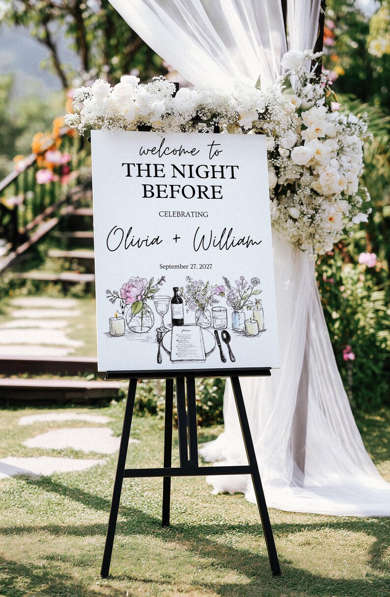 The Night Before Welcome Sign Template - Editable Rehearsal Dinner Sign ...
