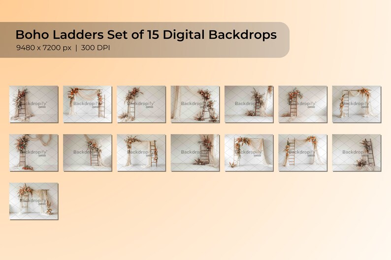 Boho Ladders Set Digital Backdrops, Maternity Backgrounds, Boho ...