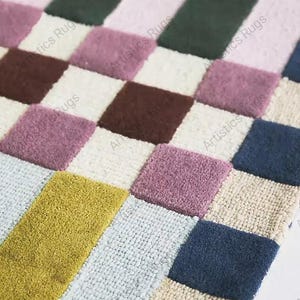 Multi Colored Modern Hand Tufted Rug Hoxton High Low Pile Rug Hand ...