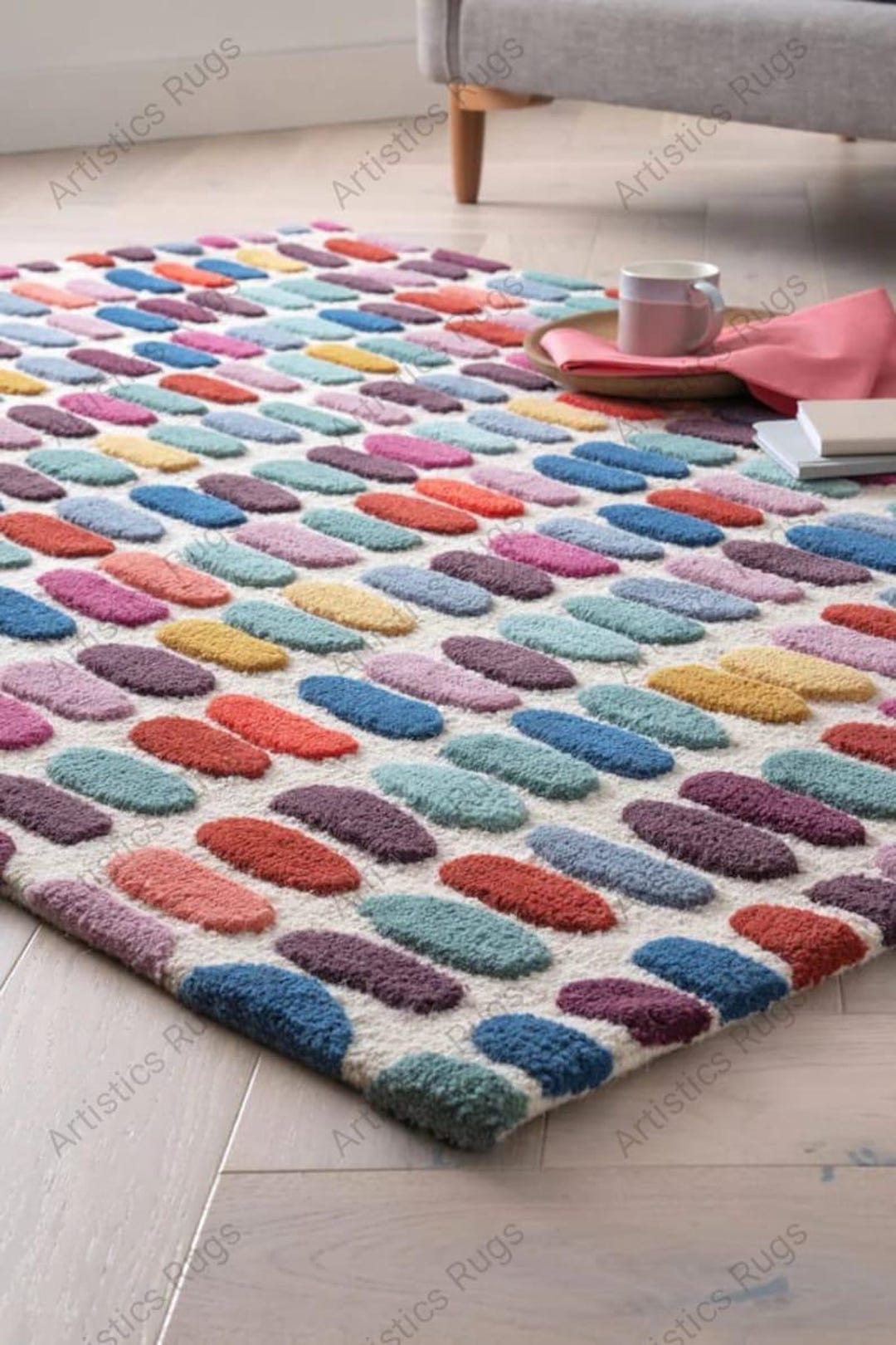 Multi Colored Modern Hand Tufted Confetti Rug Modern High Low Rug ...