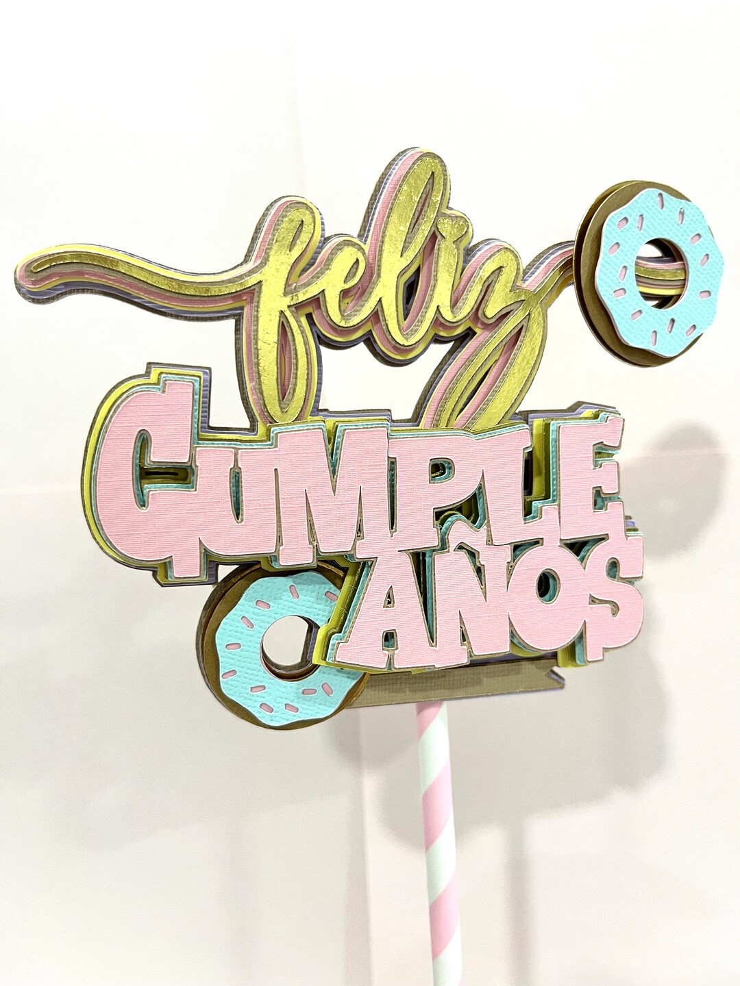 Feliz Cumpleanos Cake Topper. Donut Cake Topper. Personalized Party ...