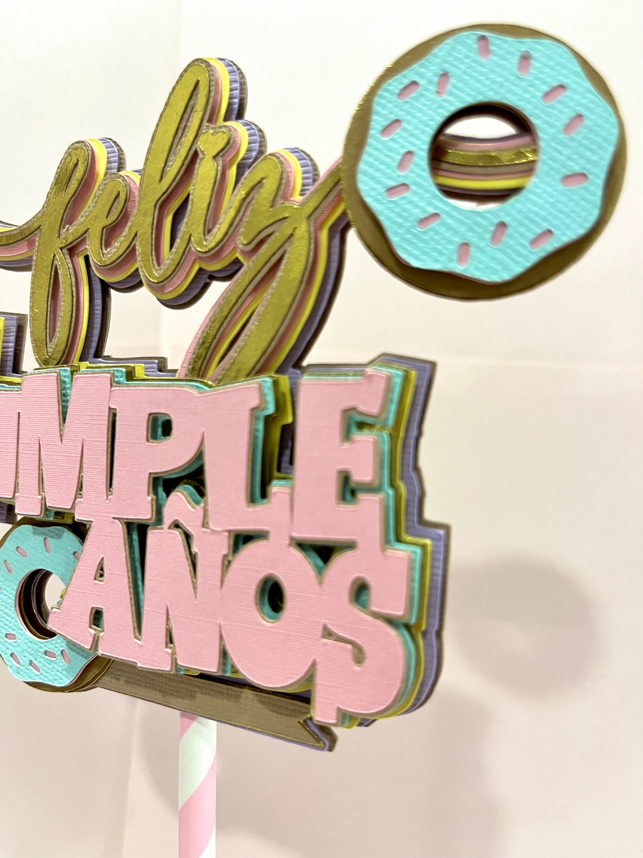 Feliz Cumpleanos Cake Topper. Donut Cake Topper. Personalized Party ...