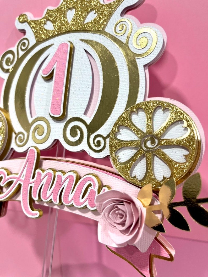Carriage Birthday Topper, Girl First Birthday, Royal Princess Cake ...