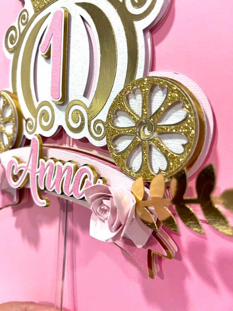 Carriage Birthday Topper, Girl First Birthday, Royal Princess Cake ...