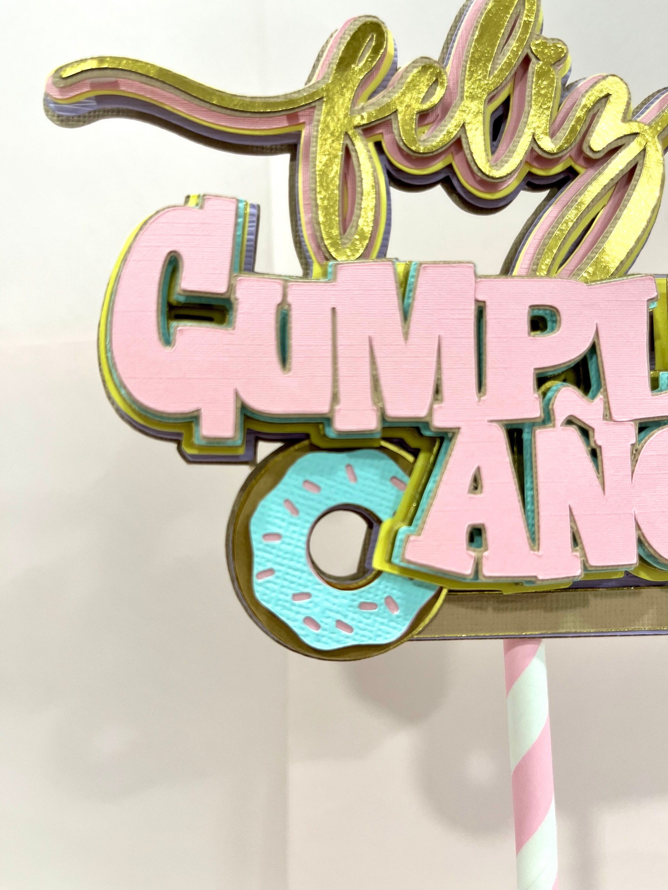 Feliz Cumpleanos Cake Topper. Donut Cake Topper. Personalized Party ...