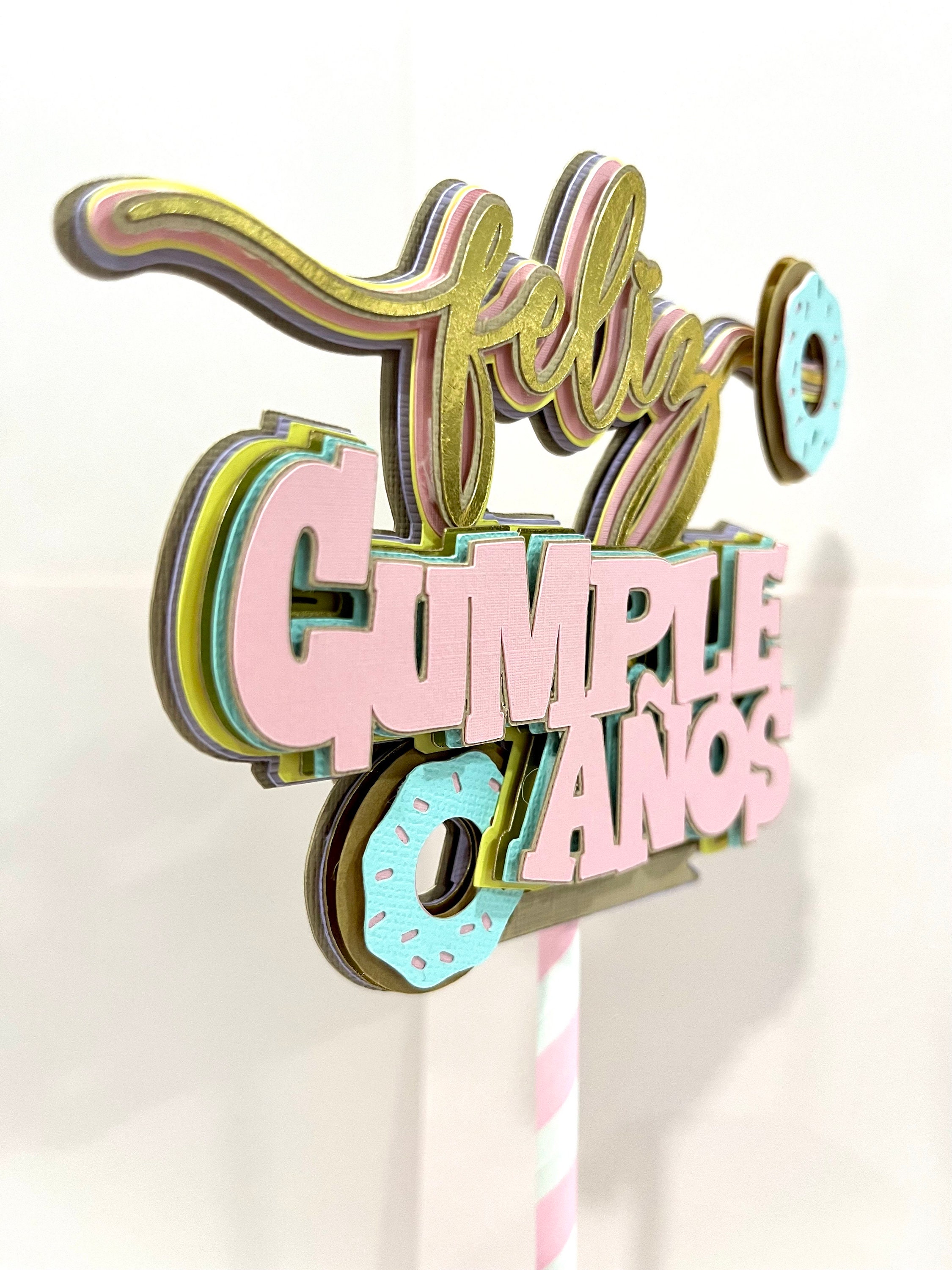 Feliz Cumpleanos Cake Topper. Donut Cake Topper. Personalized Party ...