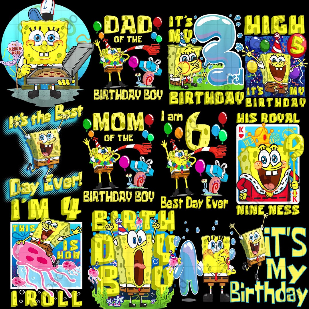 Super Spongebob Png Bundle Sponge Cut Files for Cricut and - Etsy