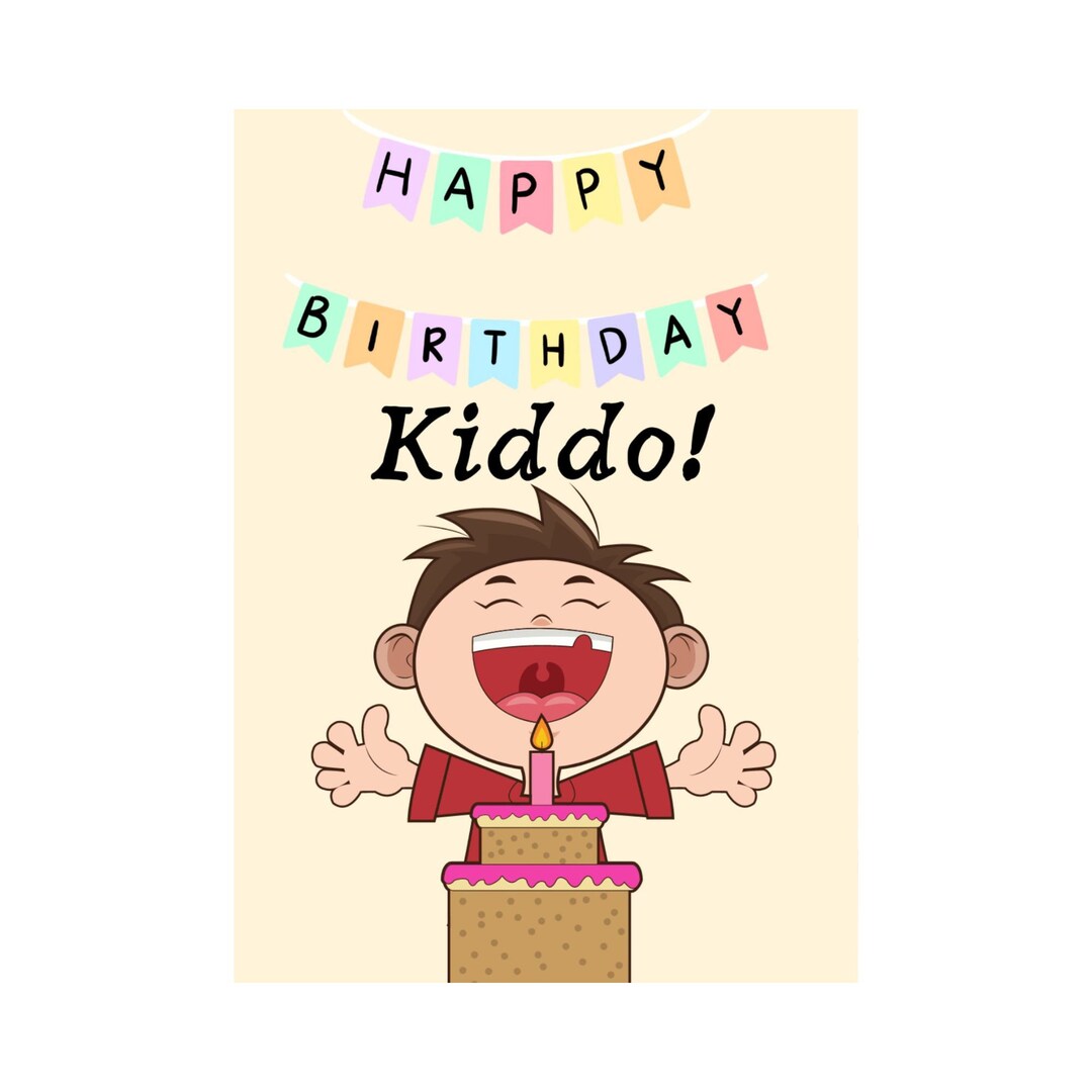 Fibei Greetings Birthday Card Title: Happy Birthday Kiddo - Etsy