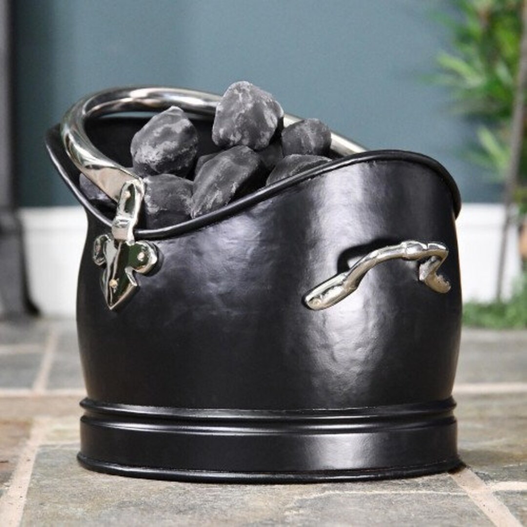 Black Iron and Nickel Coal Bucket - Available in 3 Sizes/coal Bucket ...
