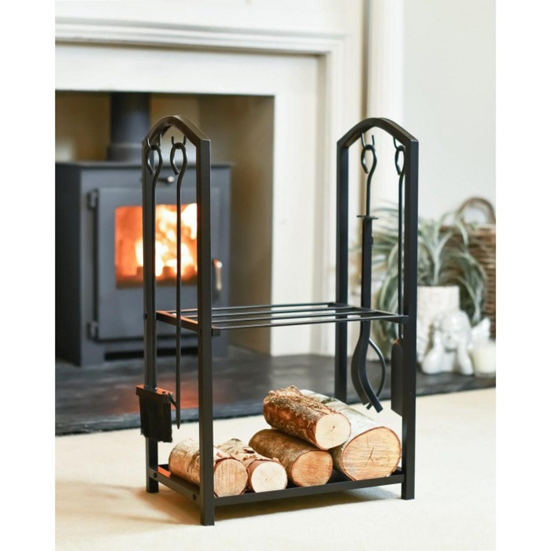 Complete Fireside Companion Set / Log Basket Holder / Tool Set ...