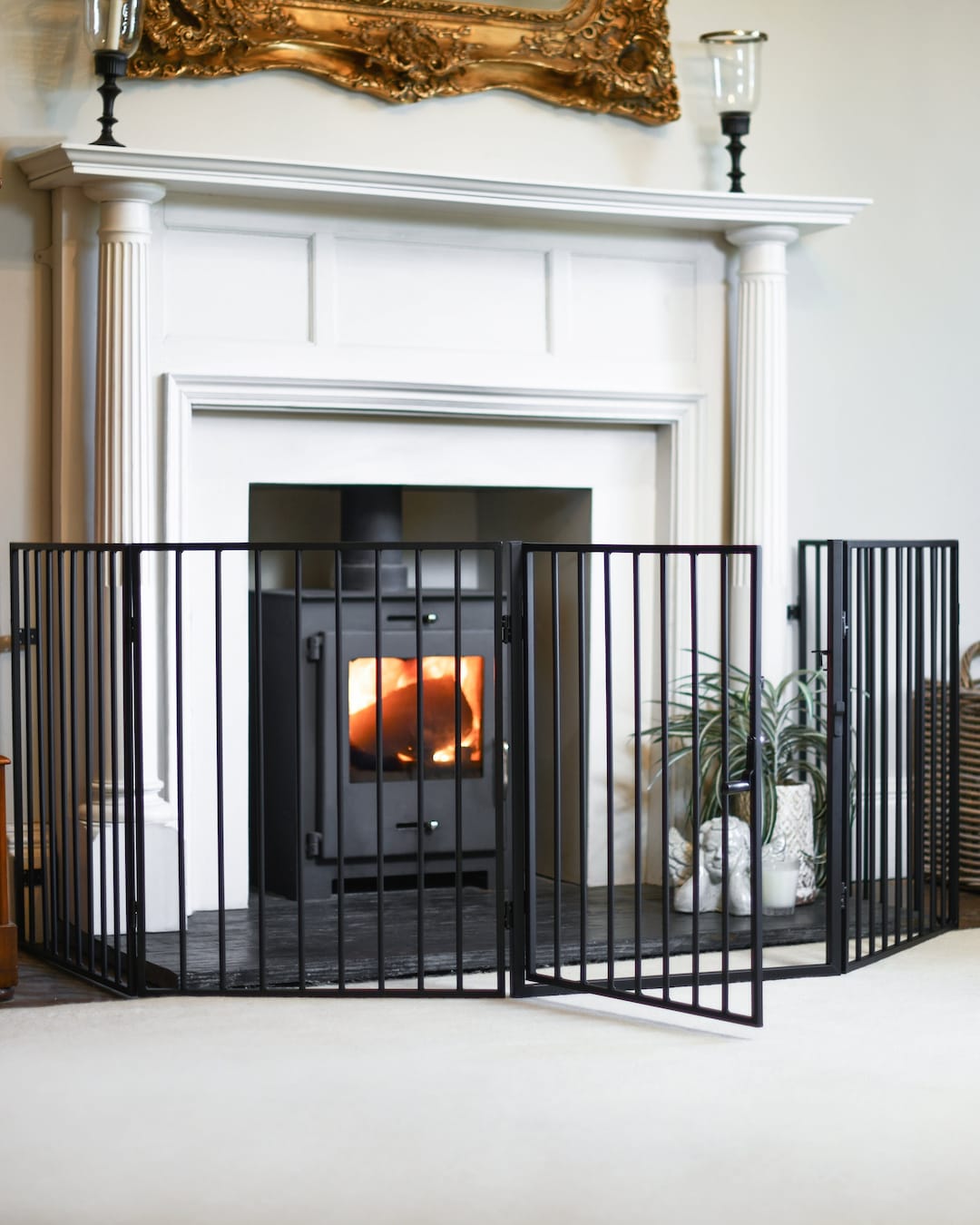 Black Five Panel Fire Guard, Fire Surround, Fire Place, Fire Guard ...