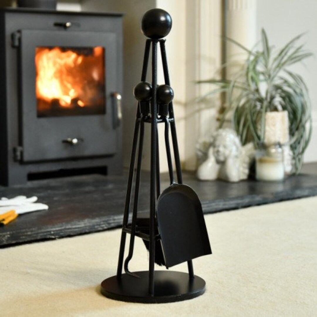 54 Cm Black Steel Fireside Tools Companion Set/ Metal Fireside Tools ...