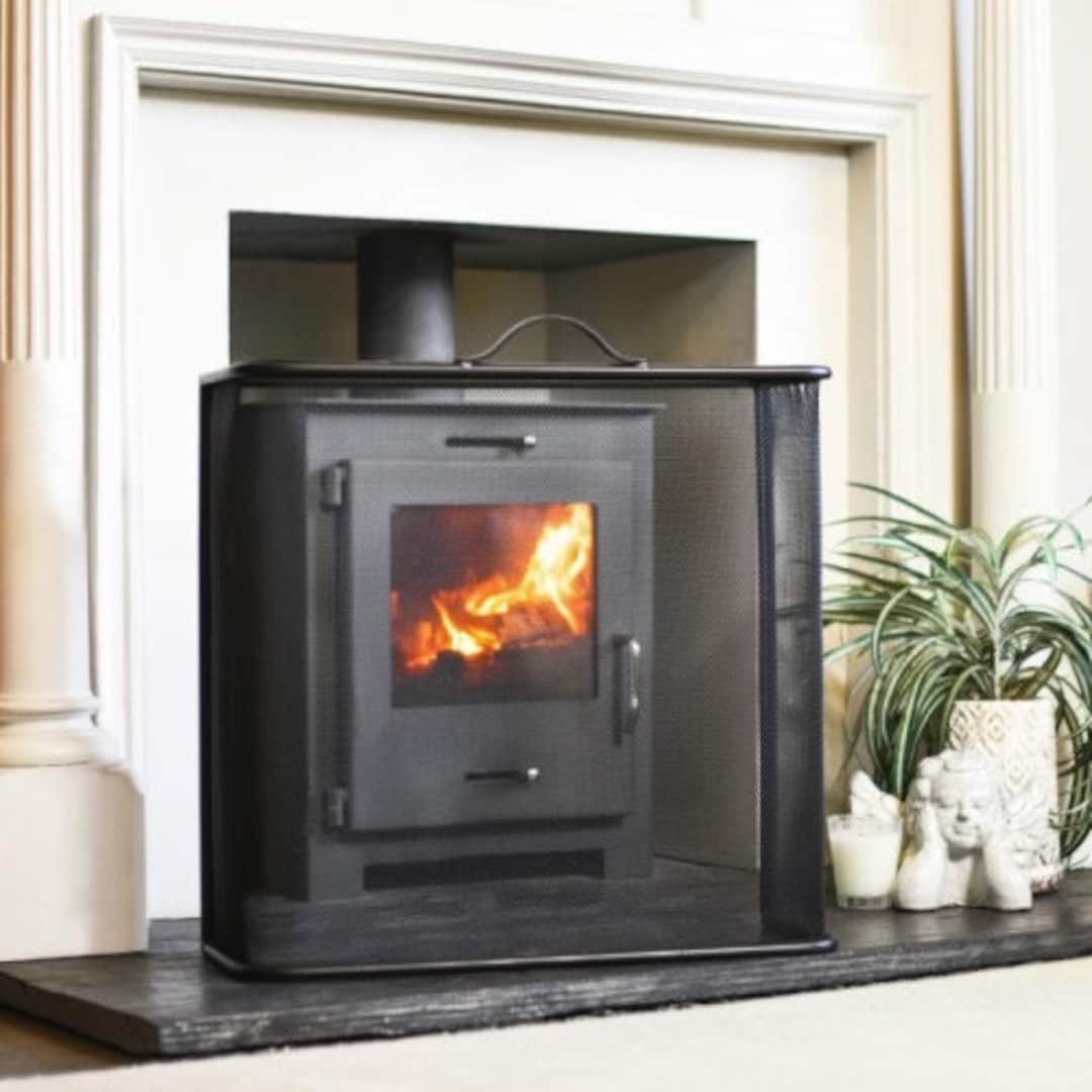 Enclosed Black Fire Guard, Spark Guard, Fender, Fireplace, Fireside ...