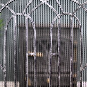Three Fold Antique Silver Arched Three Fold Fire Guard/ Safety Fire ...