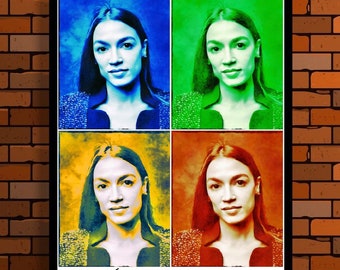 AOC Alexandria Ocasio-cortez Feminist Icon Print Wall Art - Etsy