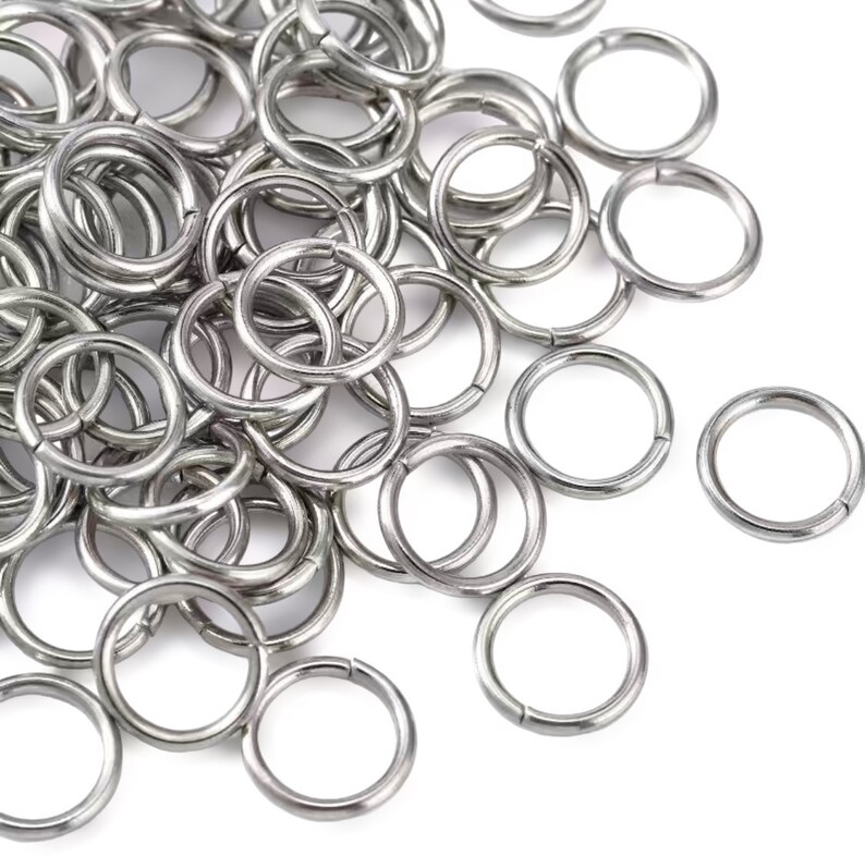 8mm Silver Stainless Steel Jump Ring 304 Grade Steel Jewellery Findings ...
