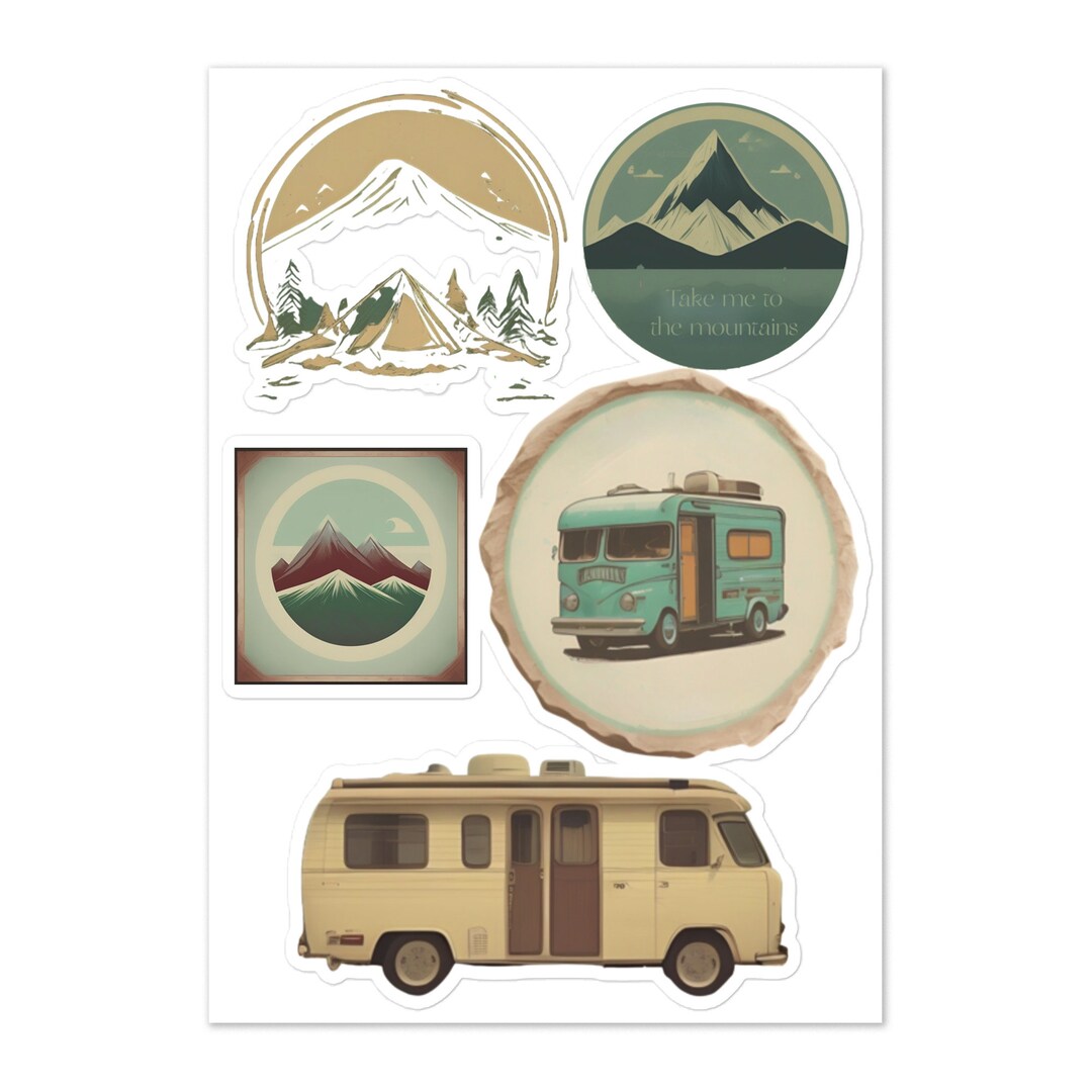 Retro Camping Sticker Sheet - Etsy