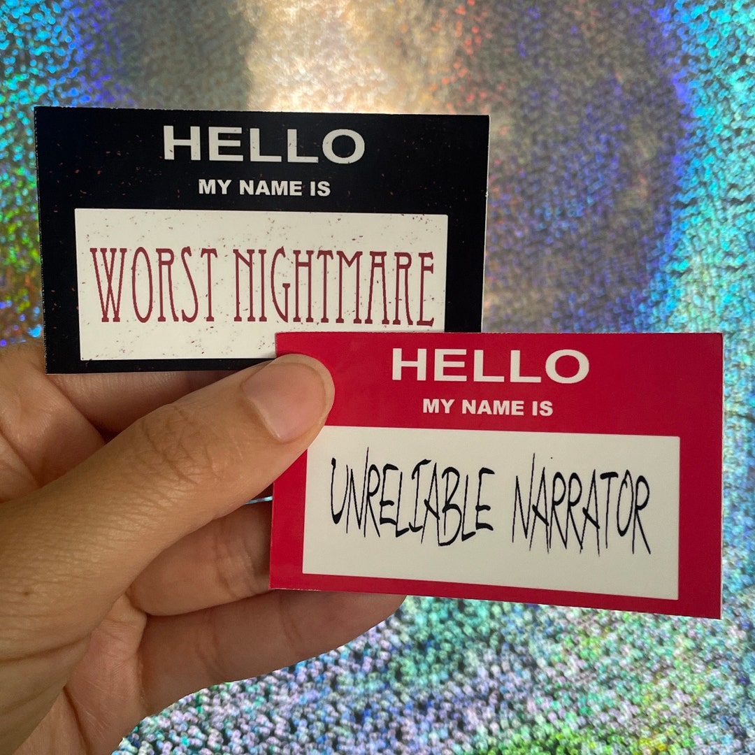 Hello My Name is Glossy Vinyl Sticker Character Reader Gifts Creepy ...