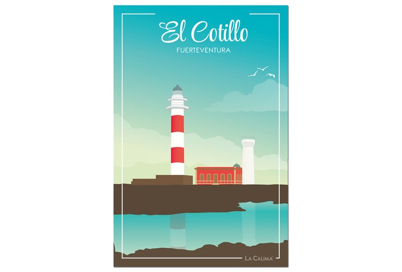 Map El Cotillo Fuerteventura Canary Islands Travel Posters Postcards ...