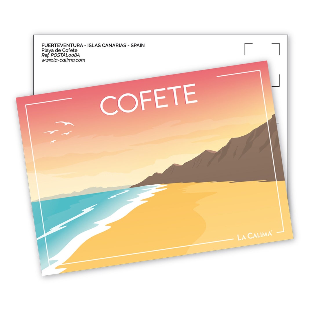 Map of Cofete Fuerteventura Postcard Islas Canarias Canary Island - Etsy