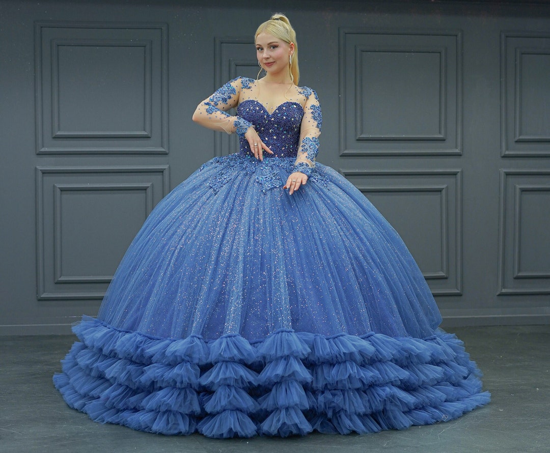 Indigo Wedding Dress, Indigo Quinceanera Dress, Indigo Bridal Gown - Etsy