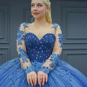 Indigo Wedding Dress, Indigo Quinceanera Dress, Indigo Bridal Gown - Etsy
