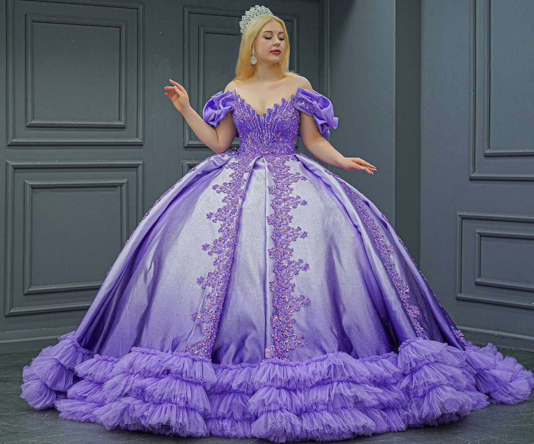 Lilac Wedding Dress, Lilac Quinceanera Dress, Lilac Bridal Gown - Etsy