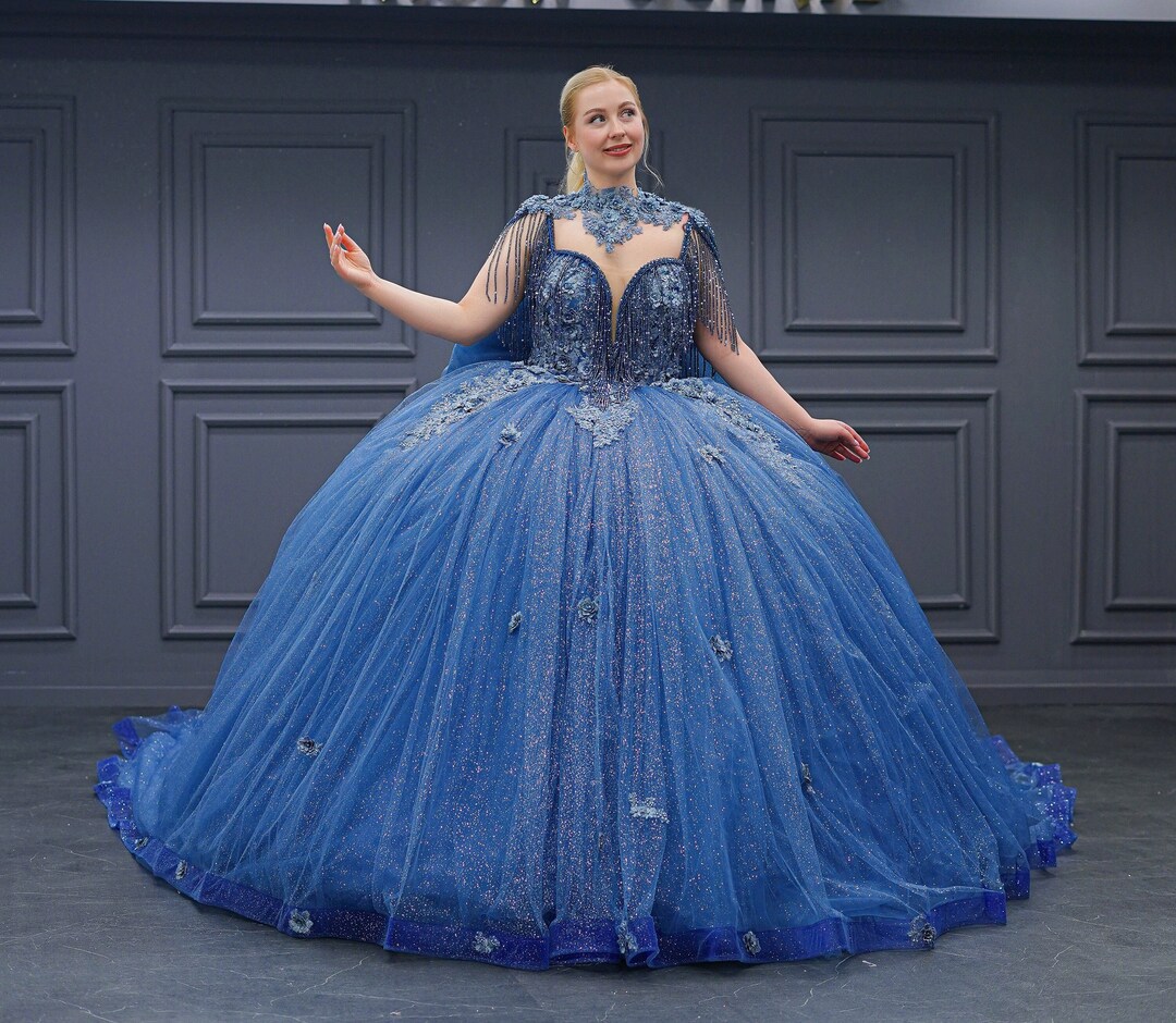 Indigo Wedding Dress, Indigo Quinceanera Dress, Indigo Bridal Gown - Etsy