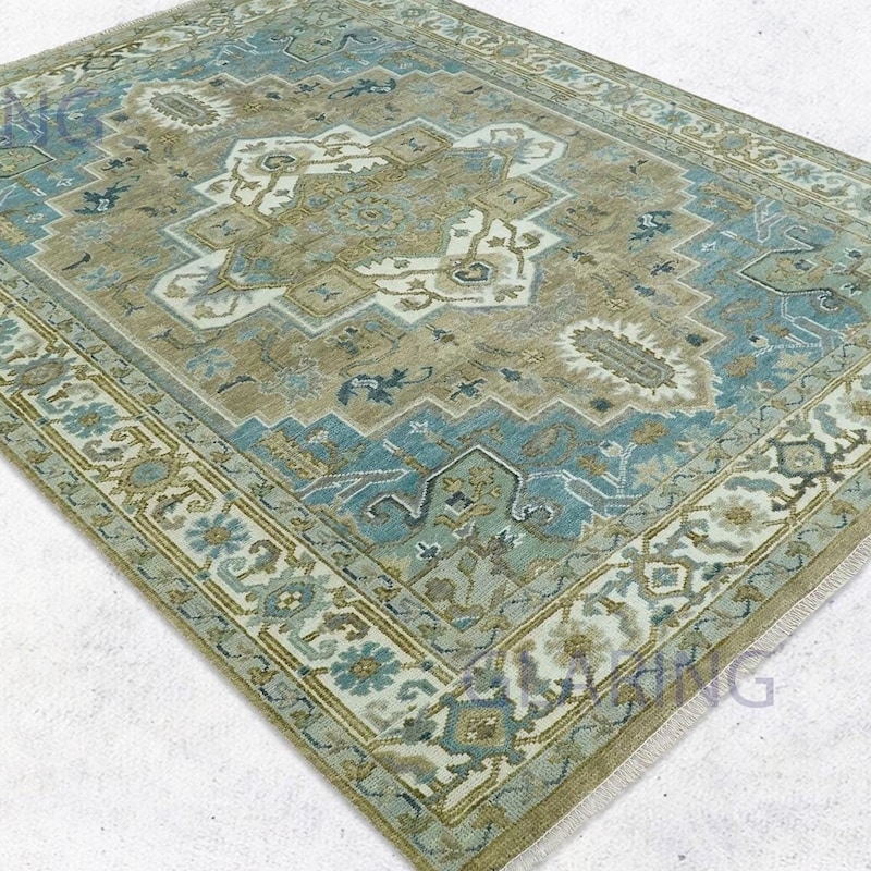 Blue and Ivory Rug - Etsy