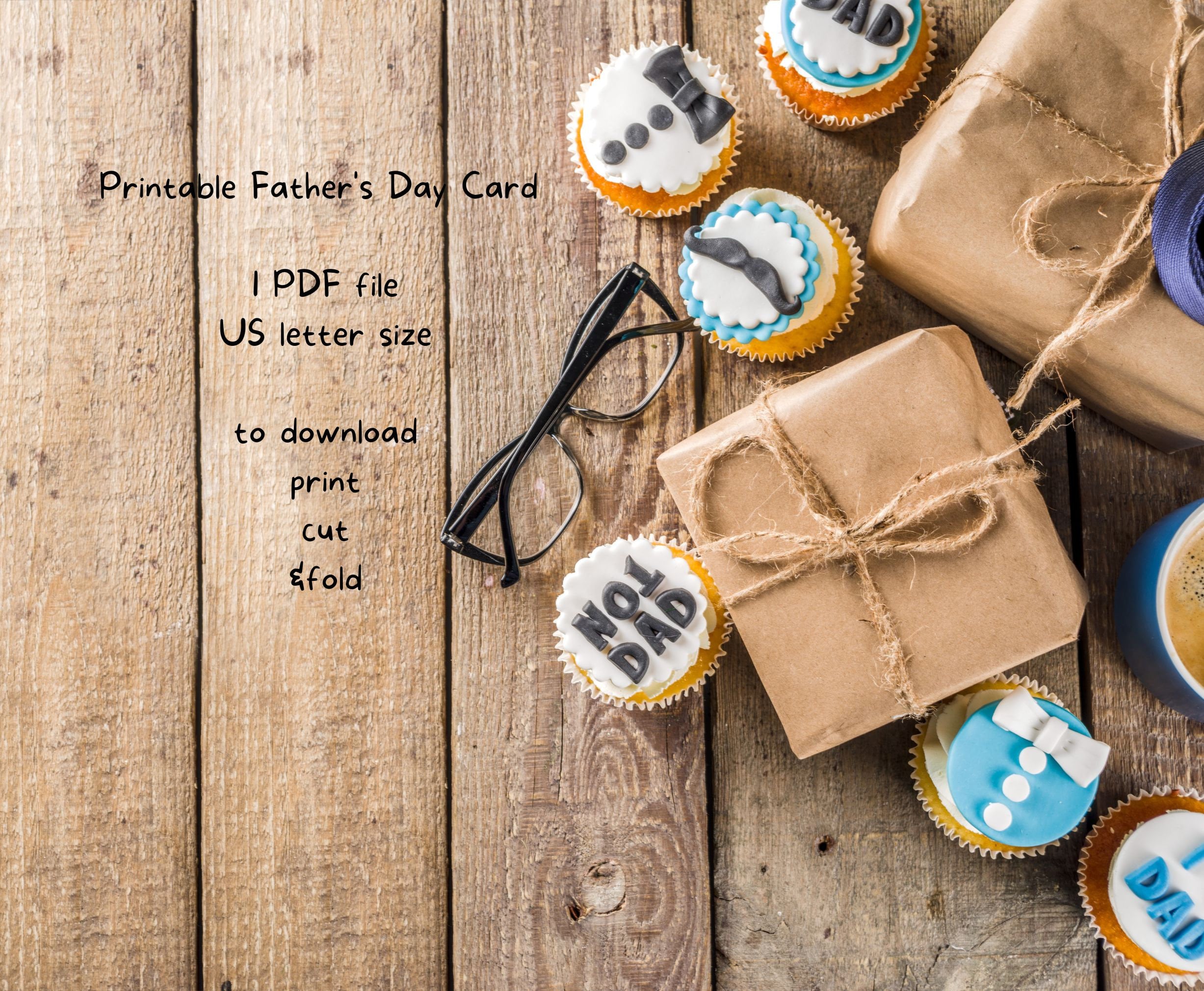 Digital Happy Father's Day Card, Printable Unique Father's Day Card ...