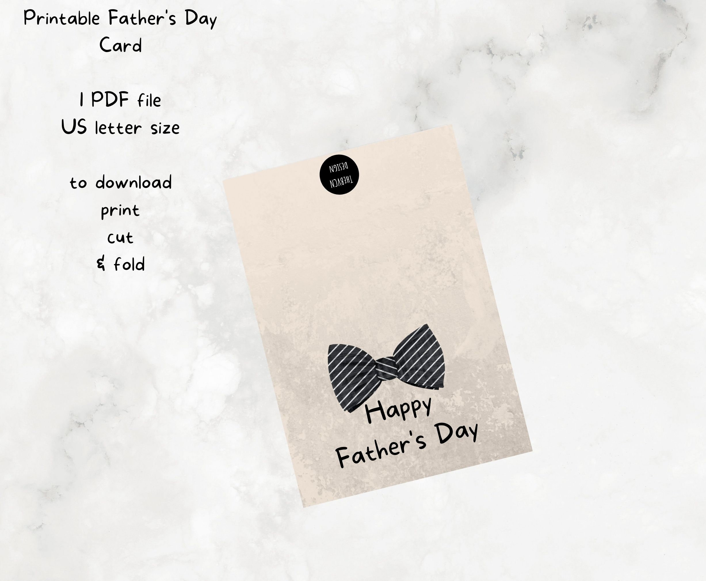 Digital Happy Father's Day Card, Printable Unique Father's Day Card ...