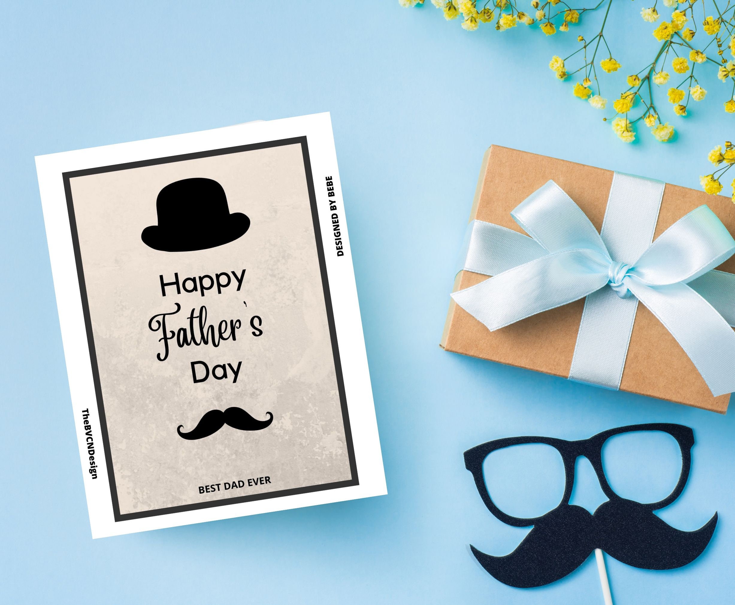 Digital Happy Father's Day Card, Printable Unique Father's Day Card ...