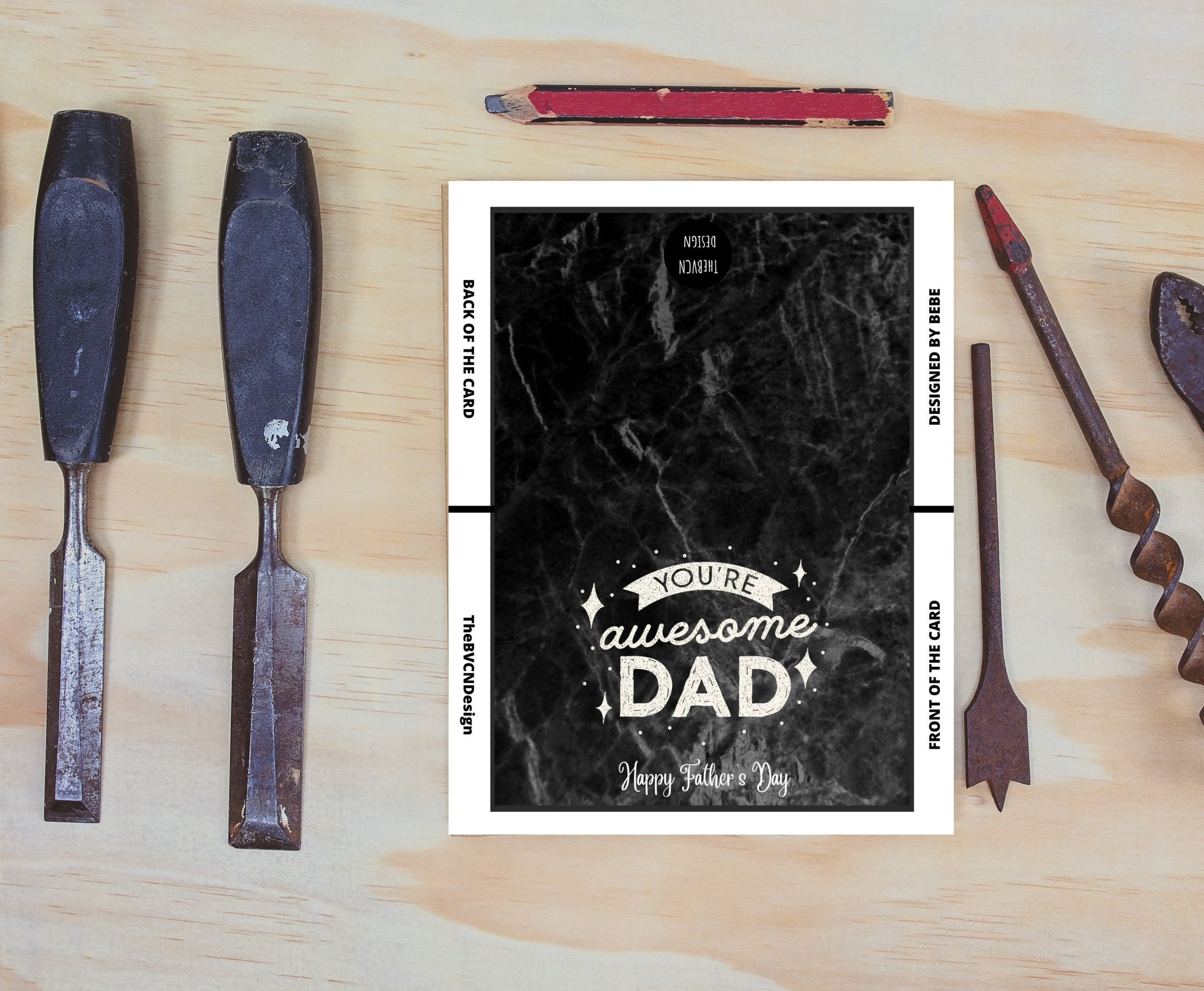 Digital Happy Father's Day Card, Printable Unique Father's Day Card ...