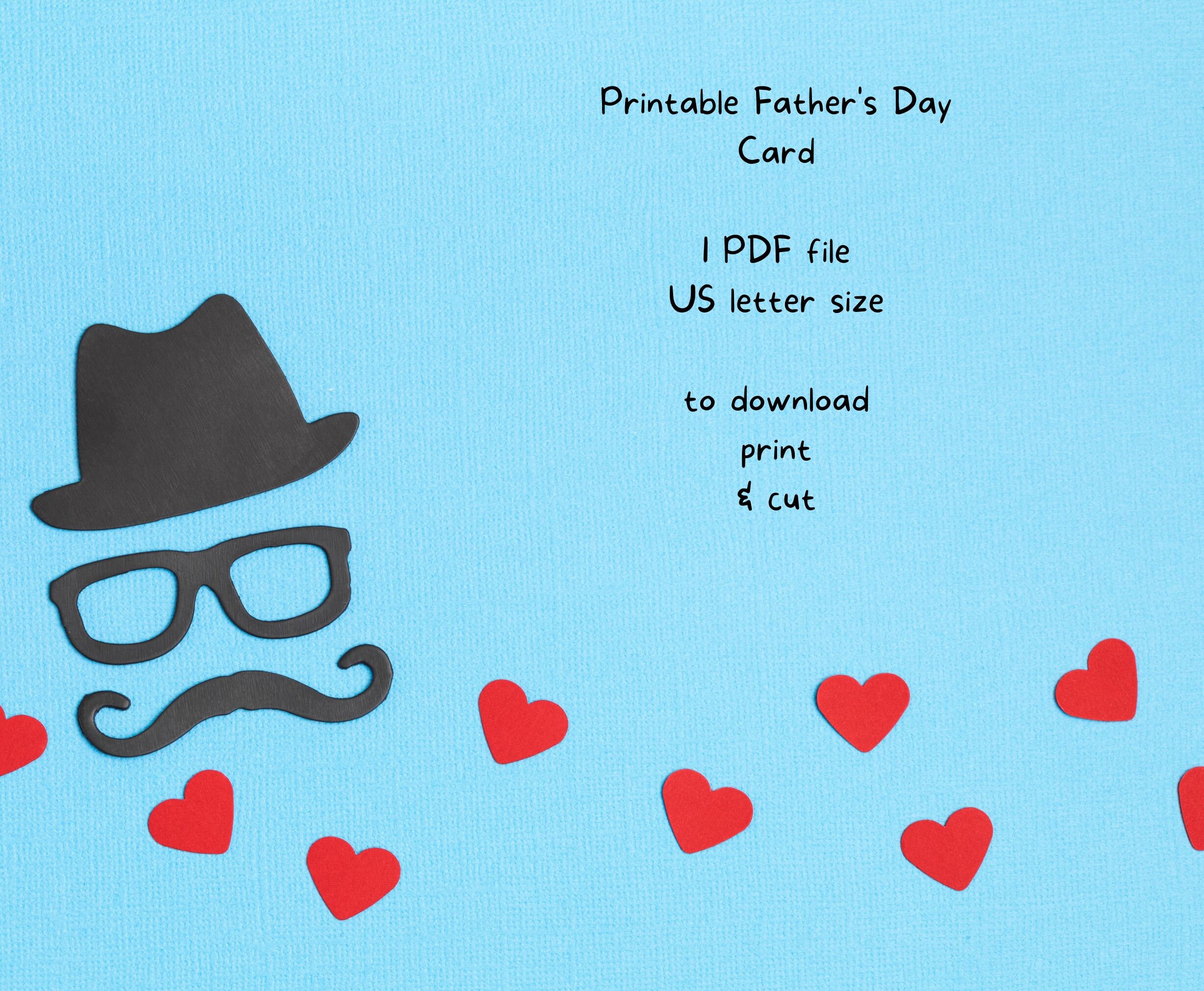 Digital Happy Father's Day Card, Printable Unique Father's Day Card ...