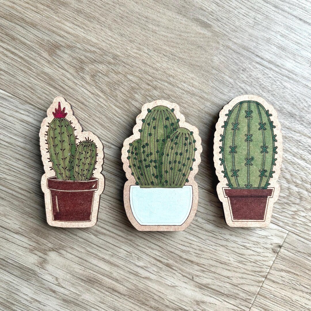 Cactus - Endure Collection Magnet Set - Lazer Cut - Hand Painted ...