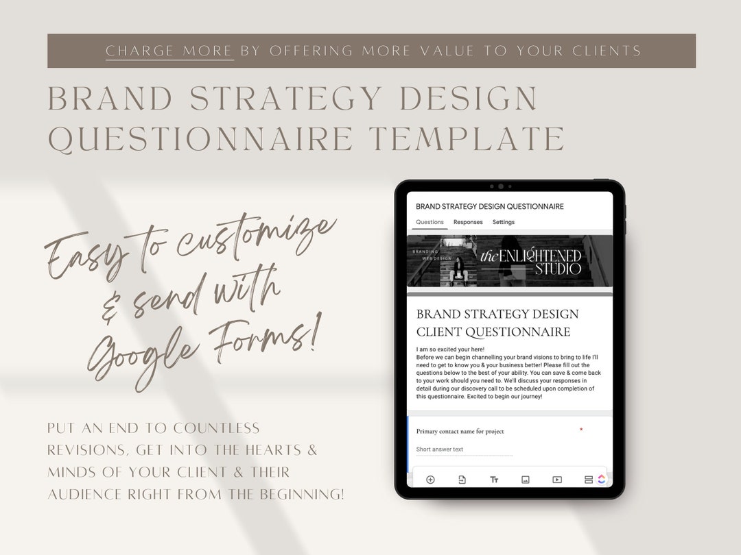 Editable Brand Strategy Questionnaire Brand Design Questionnaire ...