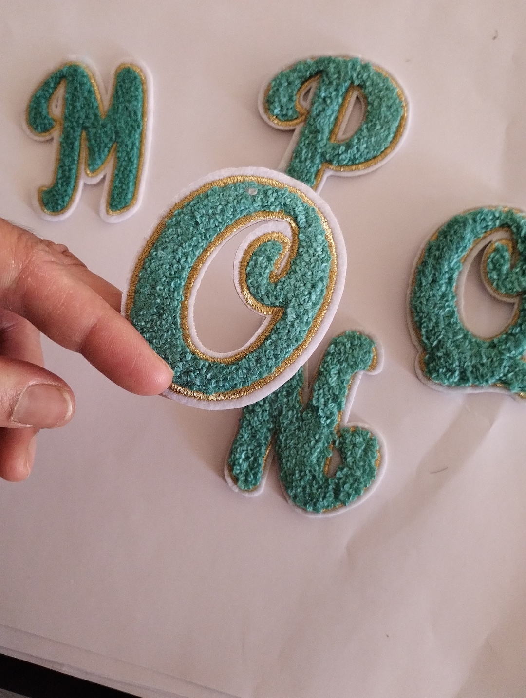 Cyan Green English Font Letter Alphabet Patches Stylish Initial Patch ...