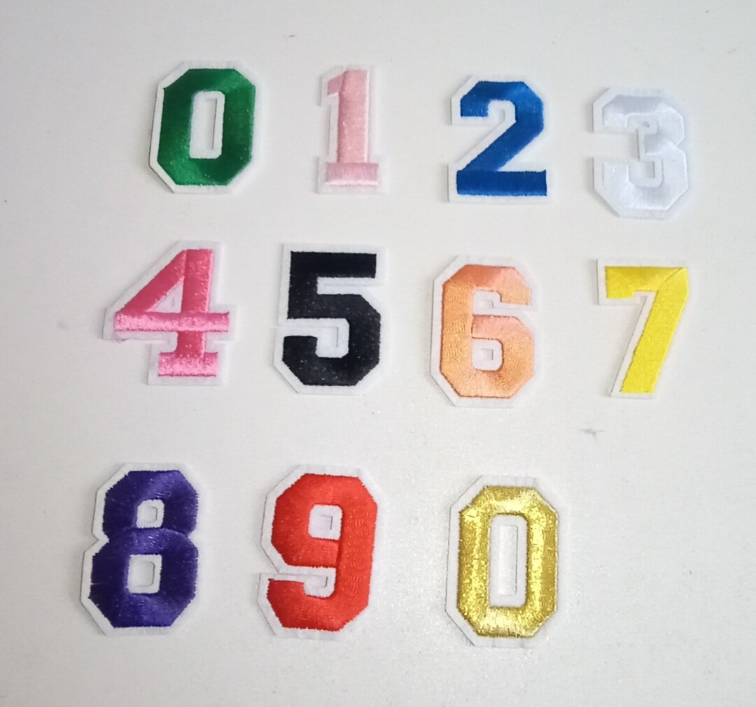 Number Patches Varsity Initial Patch |multi Colour Embroidered Patches ...