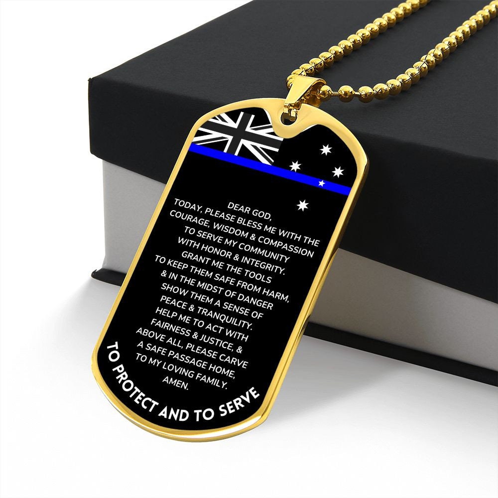 Thin Blue Line Australia Military Style Beaded Dog Tag - Etsy